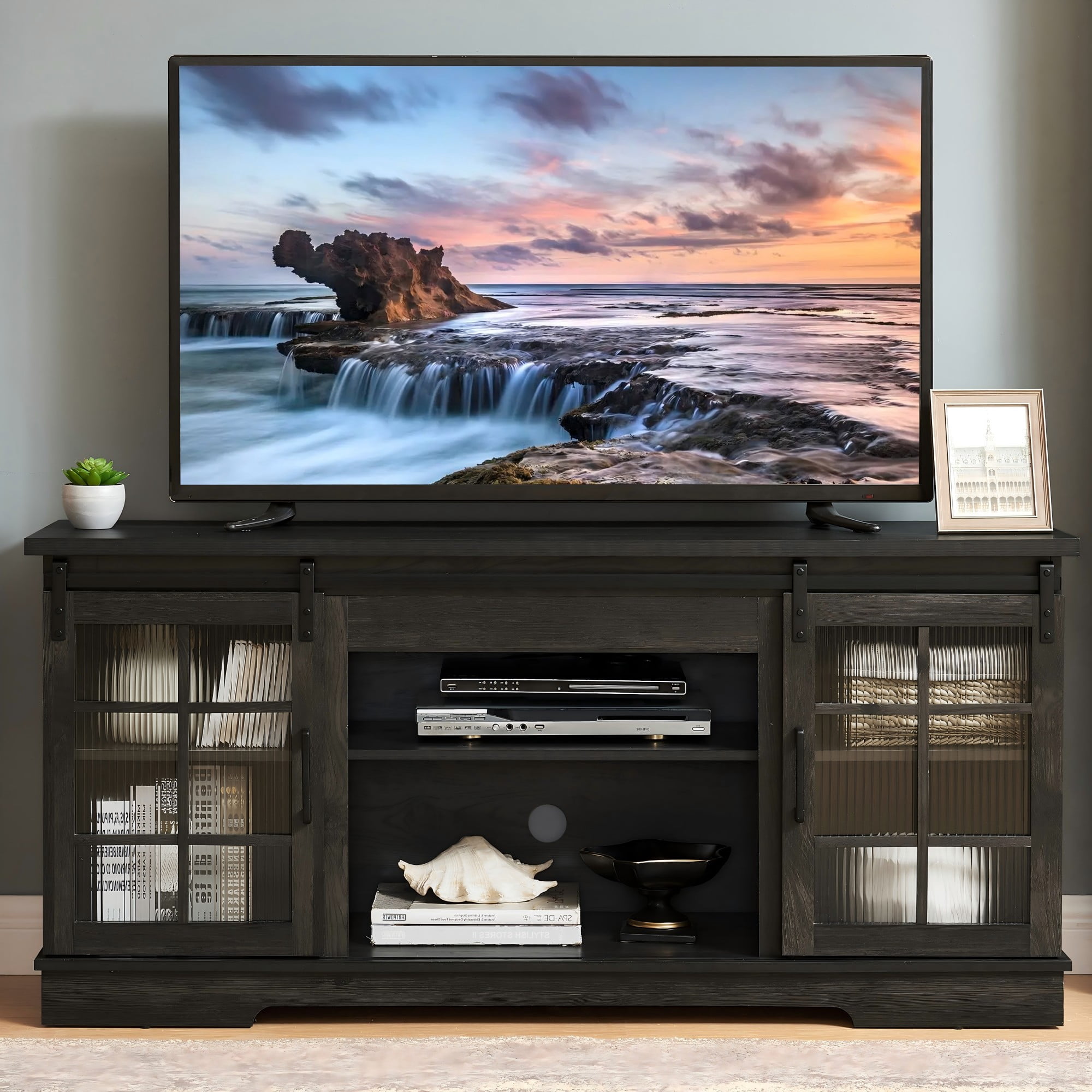 JONPONY TV Stand for TVs up to 65'' ,Media Entertainment Center Console ...