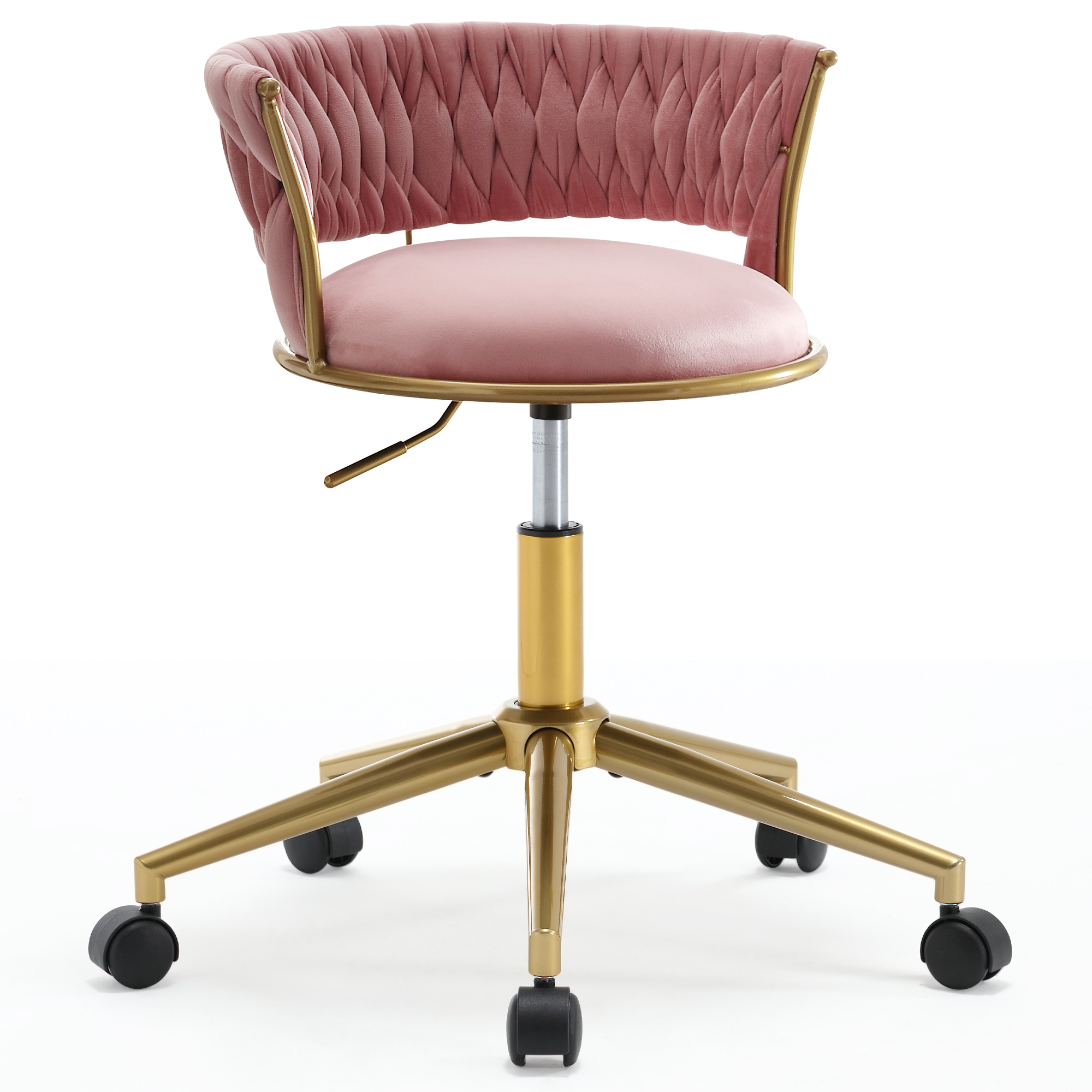 Furniliving Modern Velvet Adjustable Swivel Middle Back Office Chair ...