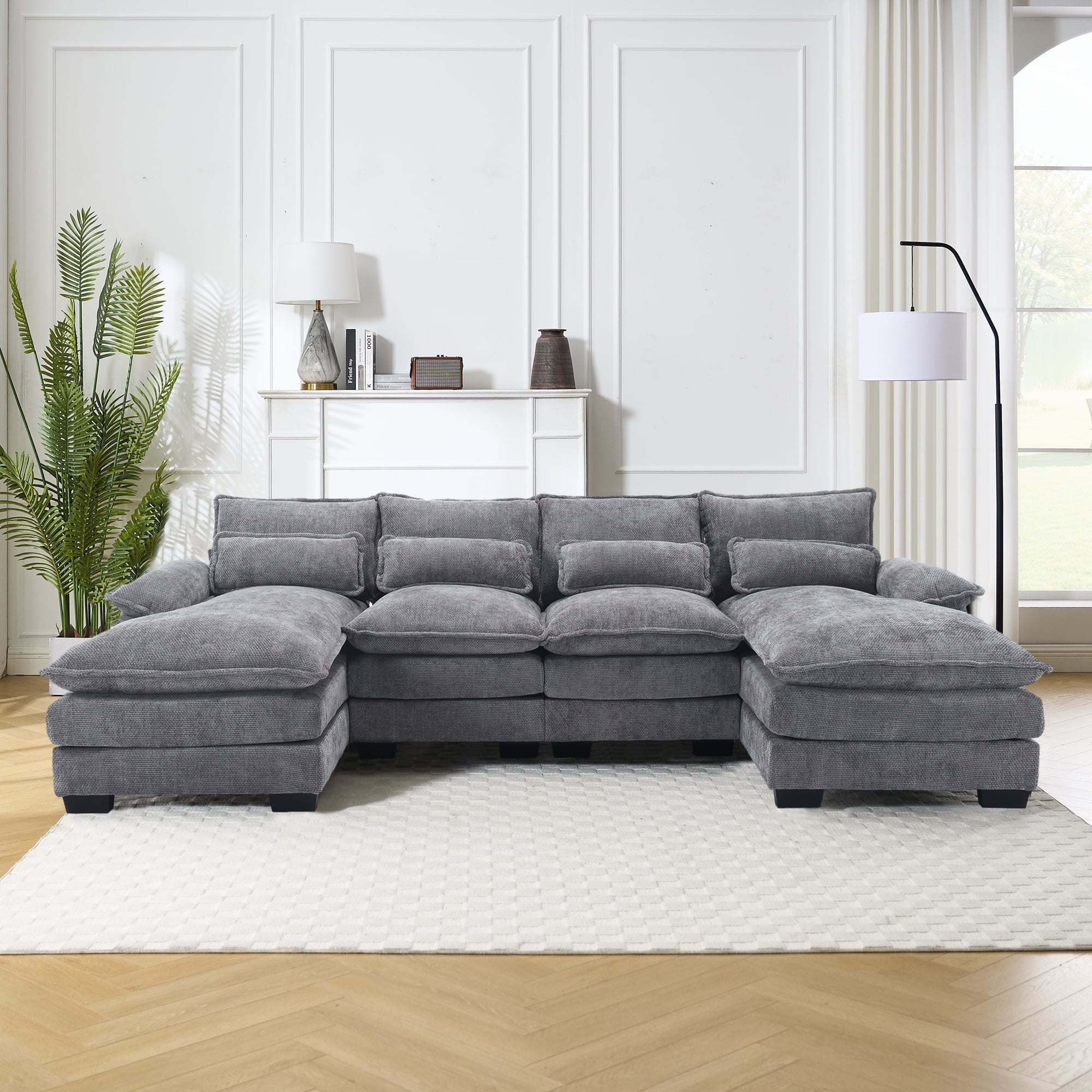 JONPONY110.63" Modular Sectional Sofa with Double Cushion Sleeper ...
