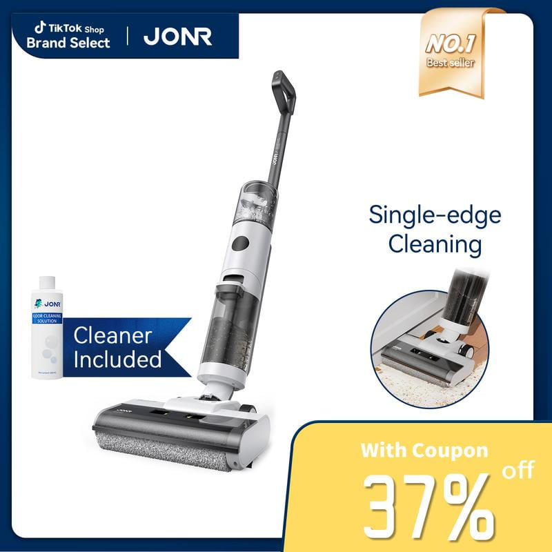 JONR ED12 Cordless Wet Dry Vacuum, Vacuum and Mop Combo in One Go, Edge Cleaning with Self ...