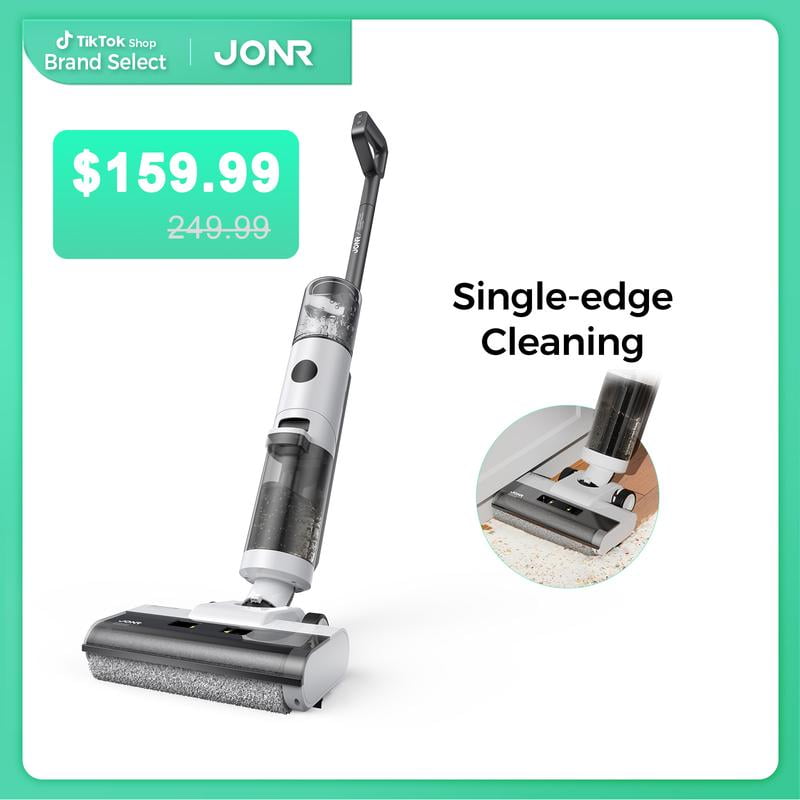 JONR ED12 Cordless Wet Dry Vacuum, Vacuum and Mop Combo in One Go, Edge ...