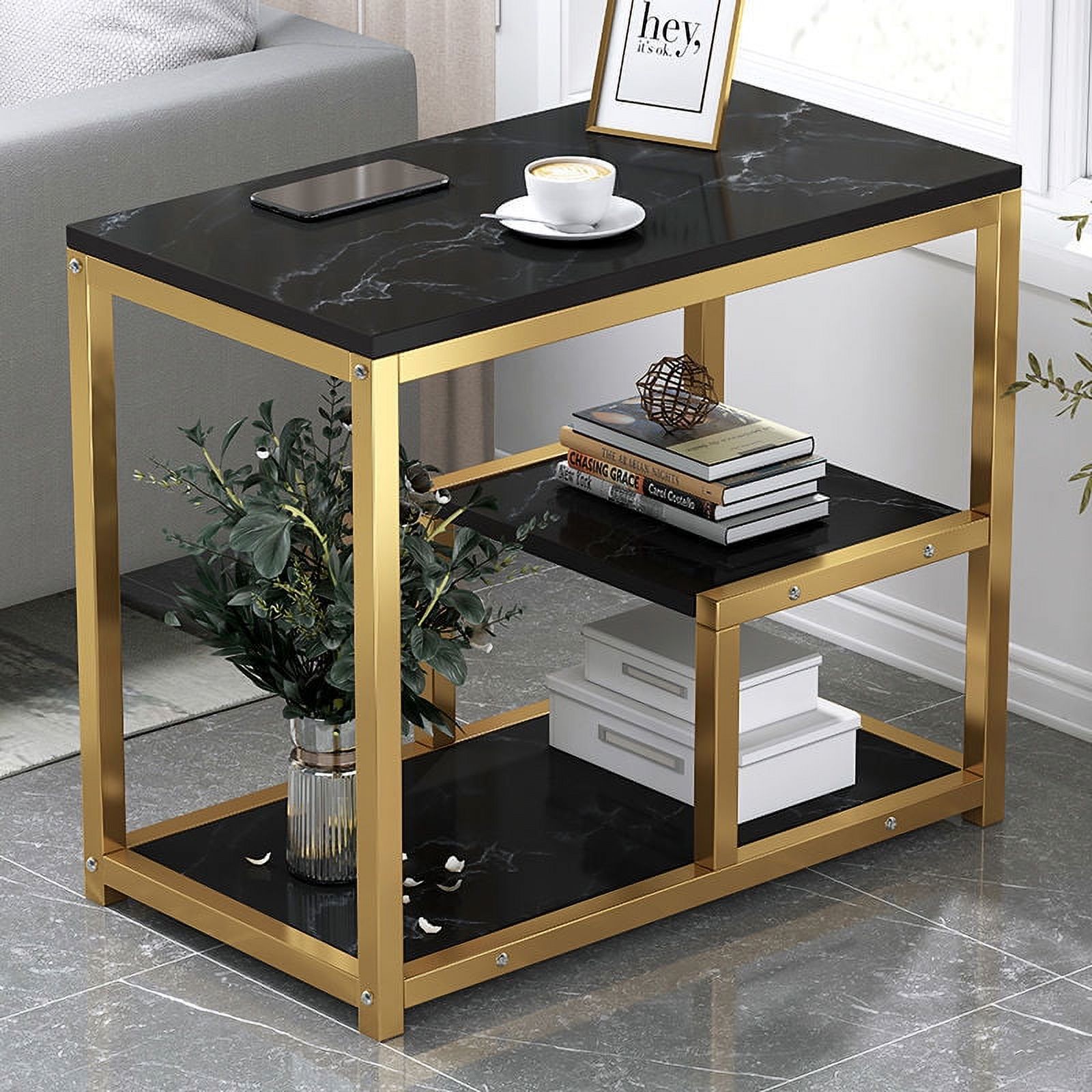 JONSTER 3-Layer End Table Bedside Table Nightstand For Living Room ...