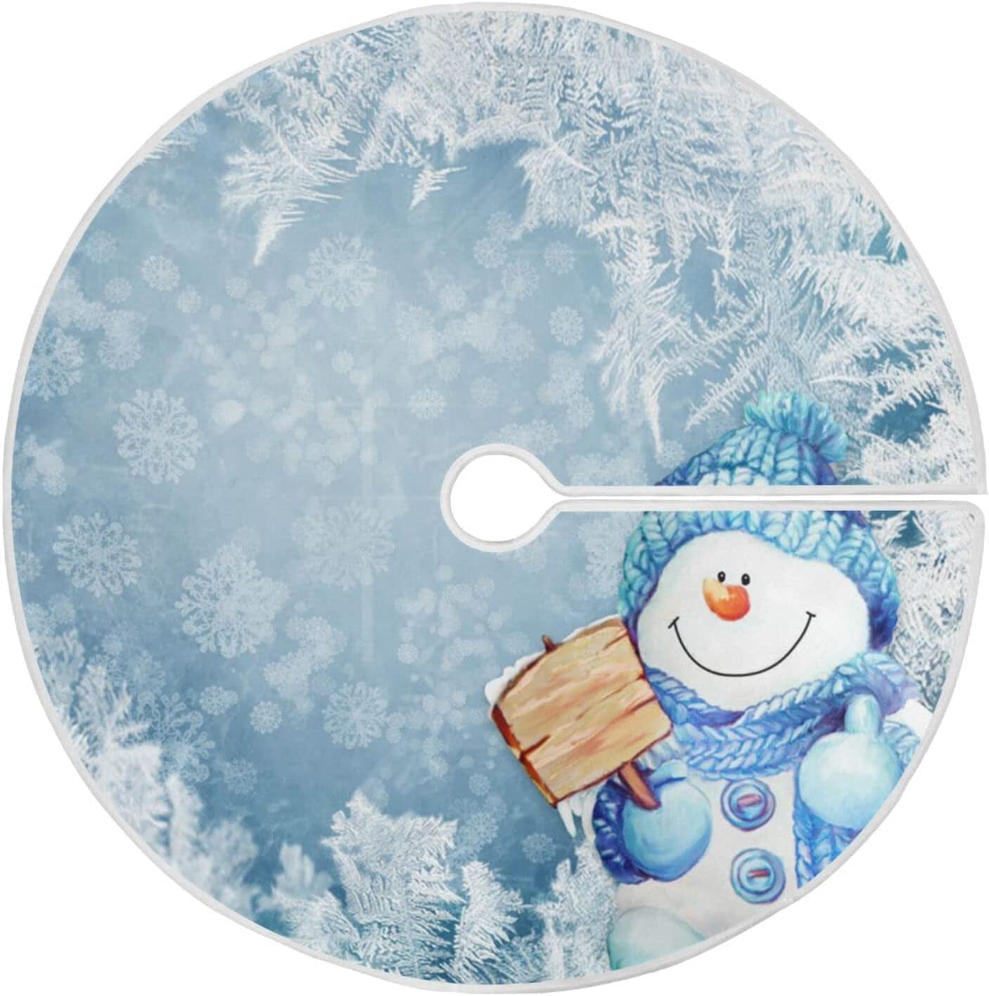 JOOCAR Christmas Snowman Christmas Tree Skirt Double Layers Fine Tree ...