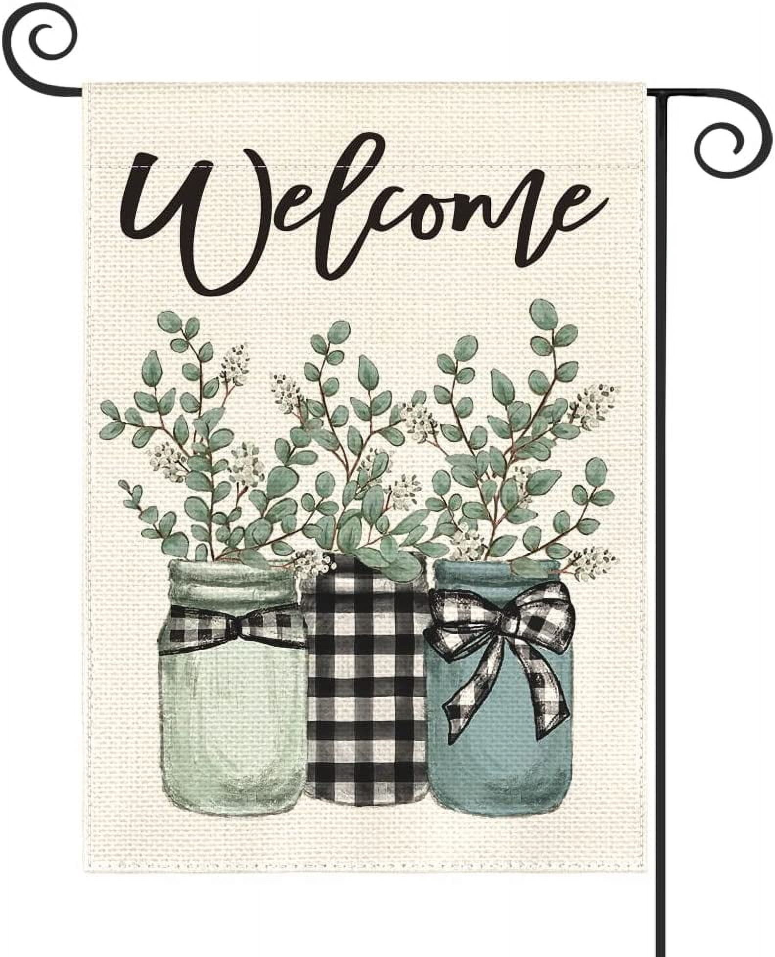 JOOCAR Garden Flags, Simple Black and White Checkered Branches and ...