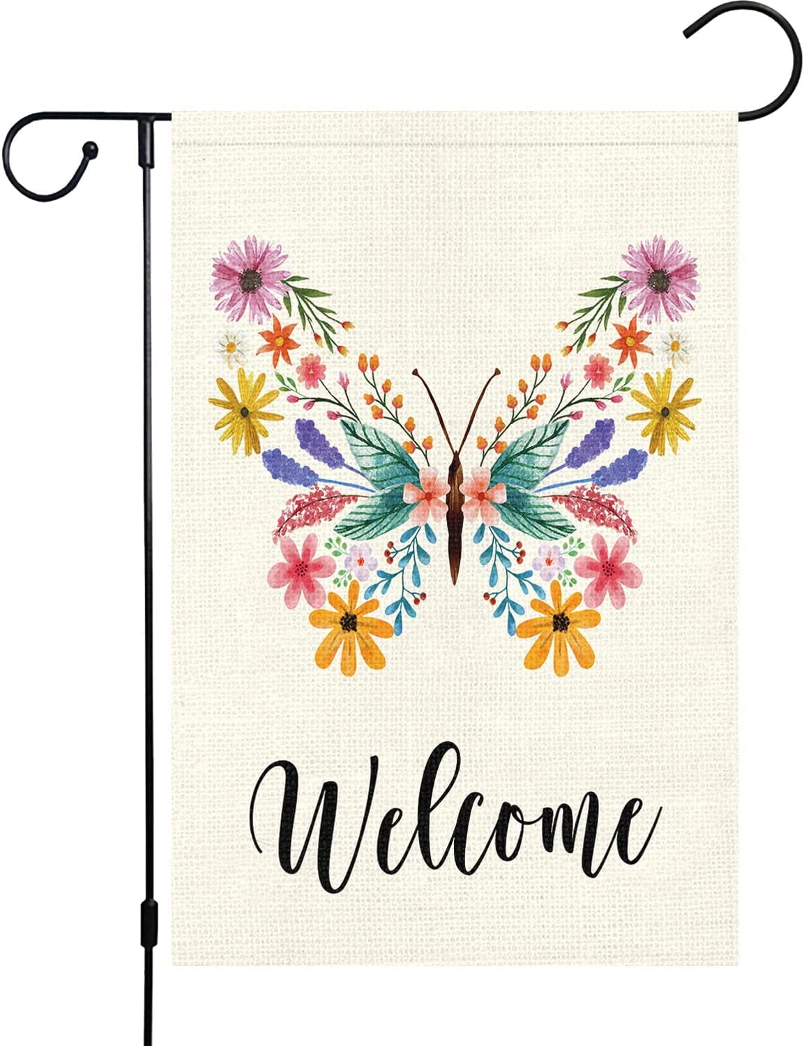 JOOCAR Garden Flags, Spring Butterfly Beautiful Blossom Wings Welcome ...