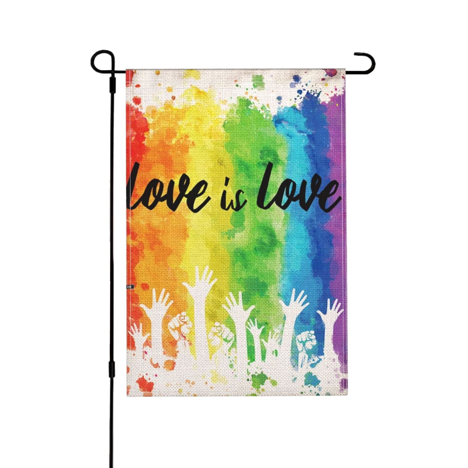 JOOCAR 12 x 18 inch Burlap Gay Pride Outdoor Garden Flag, Decor ...