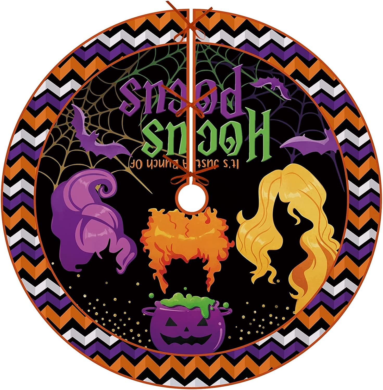 JOOCAR Halloween Hocus Pocus Tree Skirt 36 Inches, Lace-up Sanderson ...