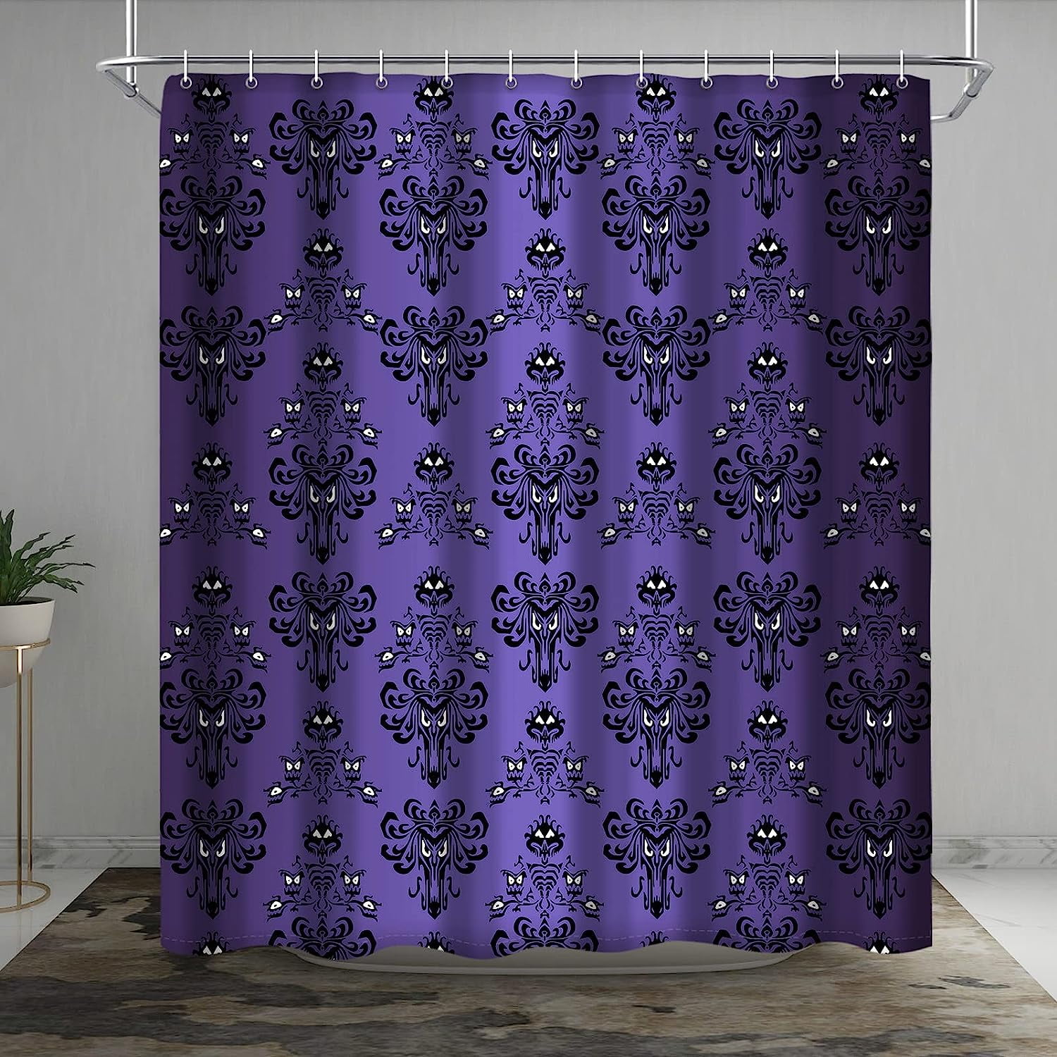 JOOCAR Haunted Mansion Halloween Shower Curtain, Waterproof Spooky ...