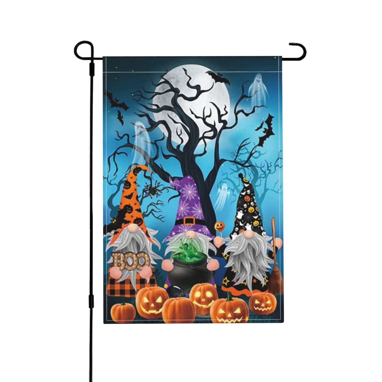 JOOCAR Horror Halloween Forest Gnome Garden Flag Vertical Scary Moon ...