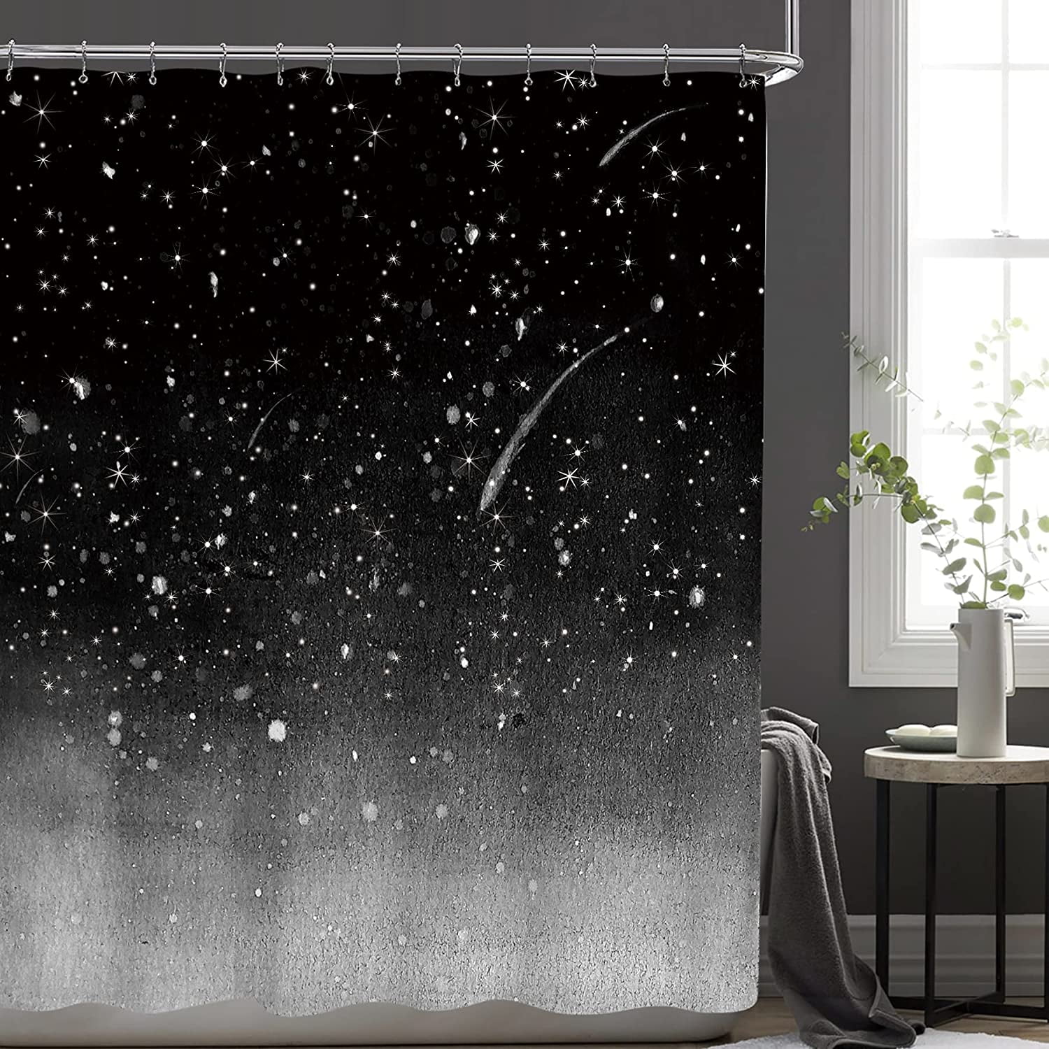 JOOCAR Night Starry Sky Shower Curtain 72Wx72H inch Stars Fantasy ...