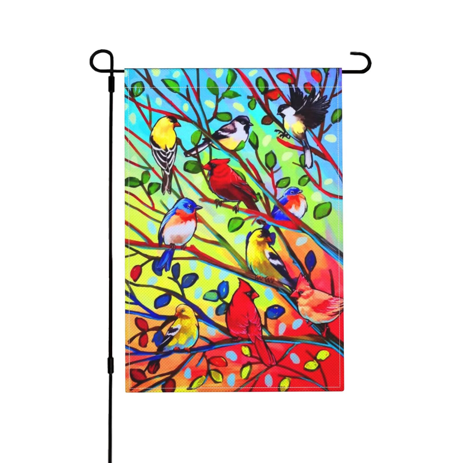 JOOCAR Outdoor Decor Small Welcome Tree Birds Garden Flags 12x18 Double ...