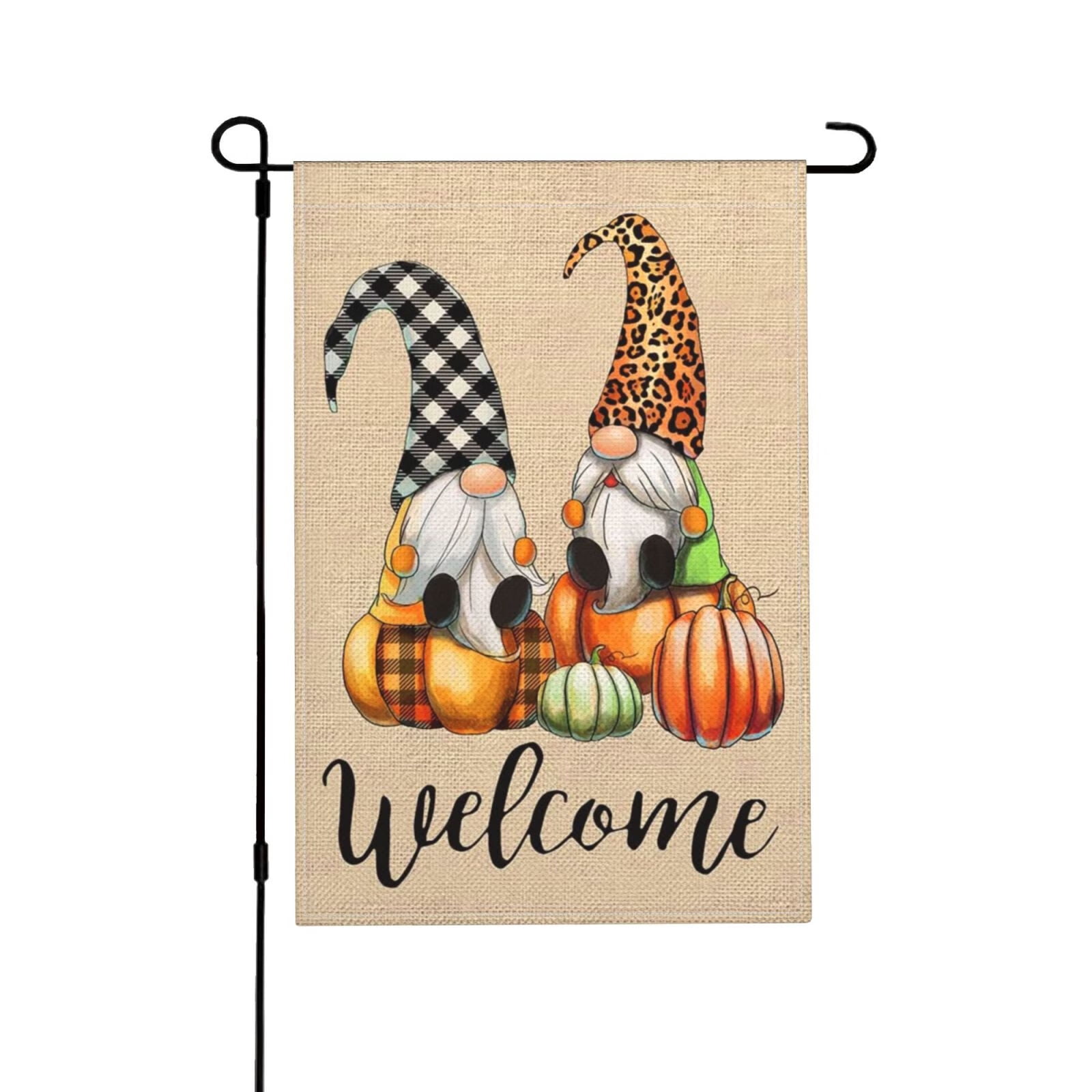 JOOCAR Welcome Gnome Fall Garden Flags 12x18 Double Sided, Autumn Plaid ...