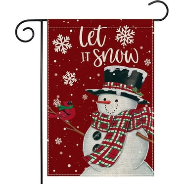 VOCHIC Winter Cat Garden Flag 12x18 Inch Double Sided Outside, Burlap ...