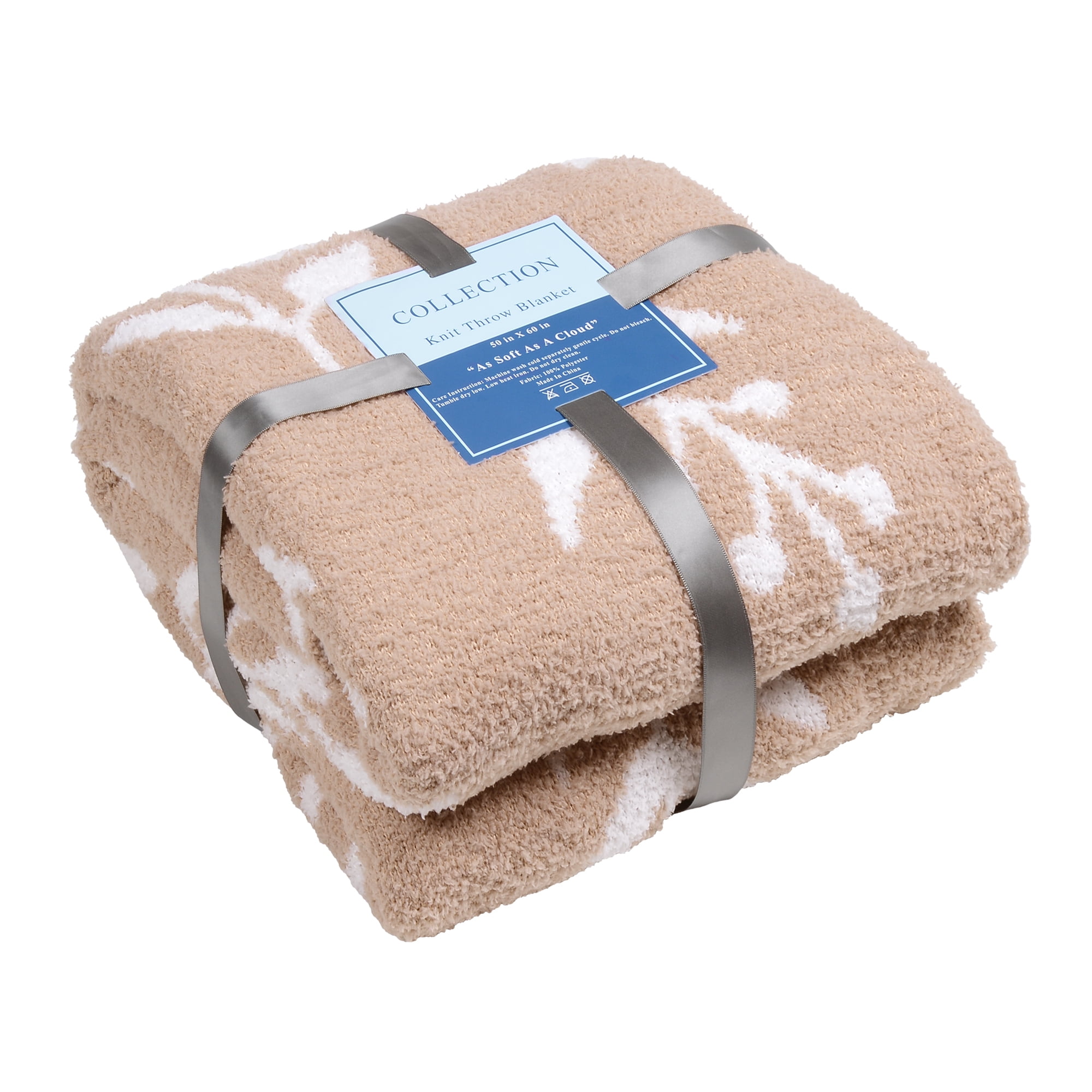 JOOJA Knit Throw Blanket Super Soft Cozy Flower and Leaf Blanket for ...