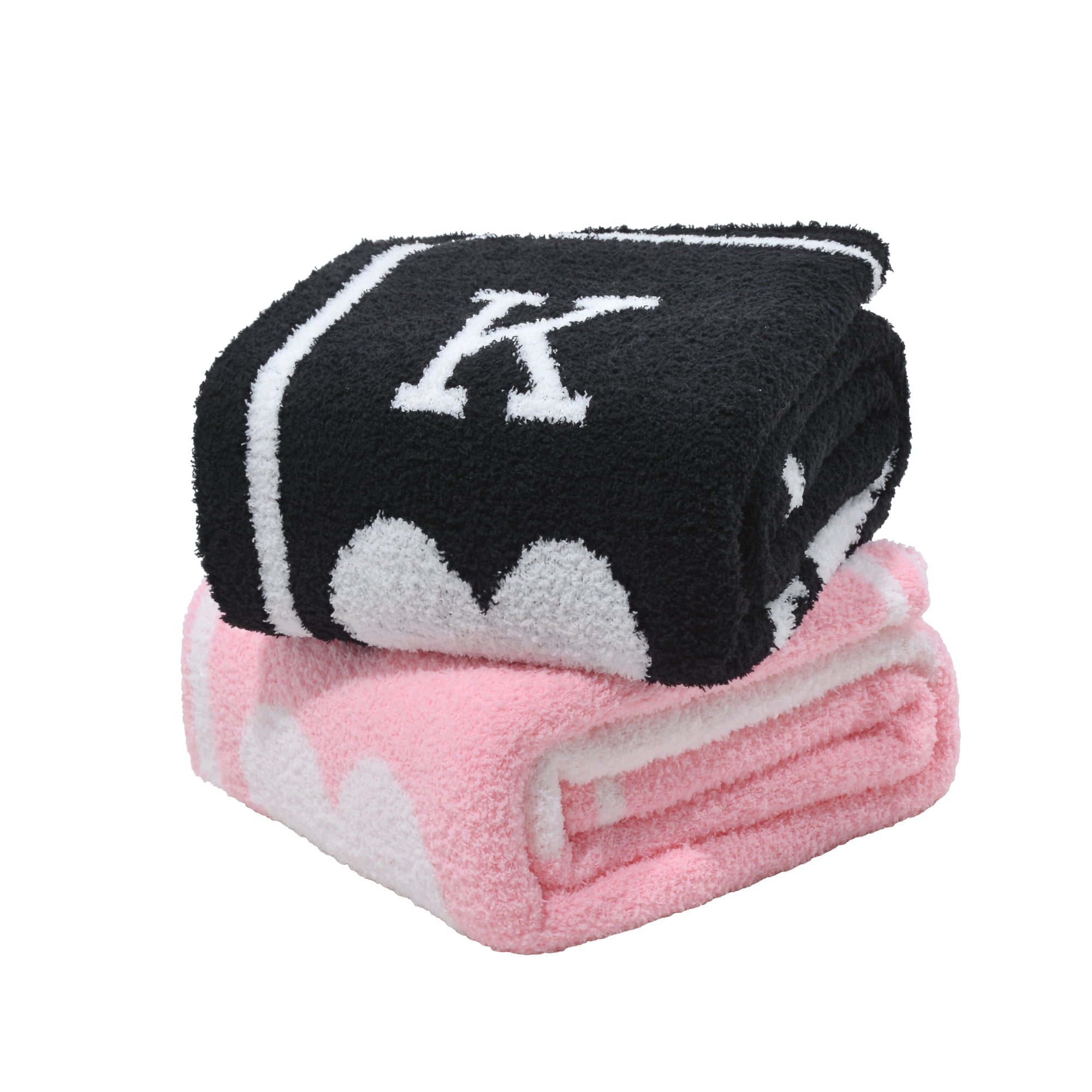 JOOJA Pink Decor Blankets Set of King and Queen Cards Blankets, 2 pcs ...