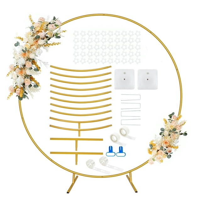 JOPESO 6.6FT Wedding Garden Arch, Round Metal Frame with Balloon ...