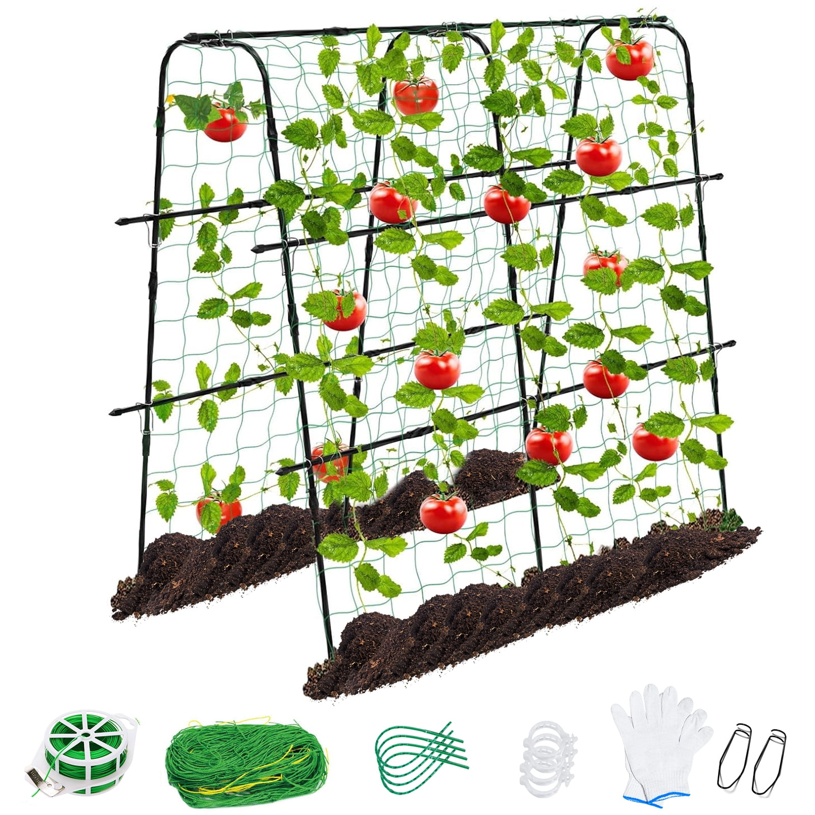 JOPESO 63"x63" Black Garden Trellis For Climbing Plants Outdoor, U ...