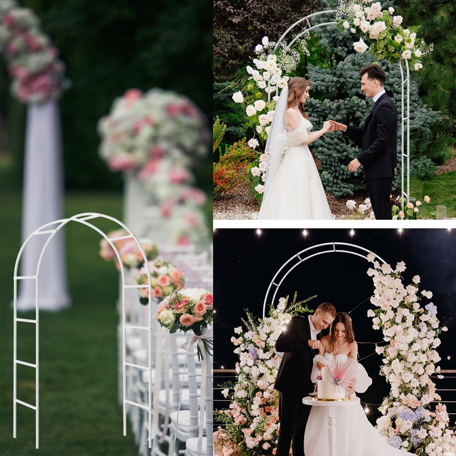 JOPESO Metal Wedding Arch, Garden Arbor Trellis, Indoor/Outdoor, 7.87×4 ...