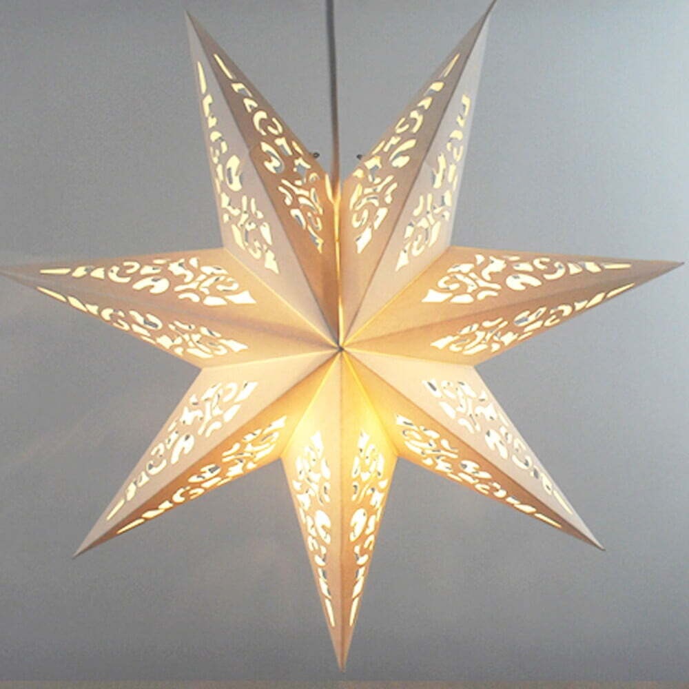 JOR Paper Star Lantern, Paper Stars Lamp Shade, Christmas Star Lights ...