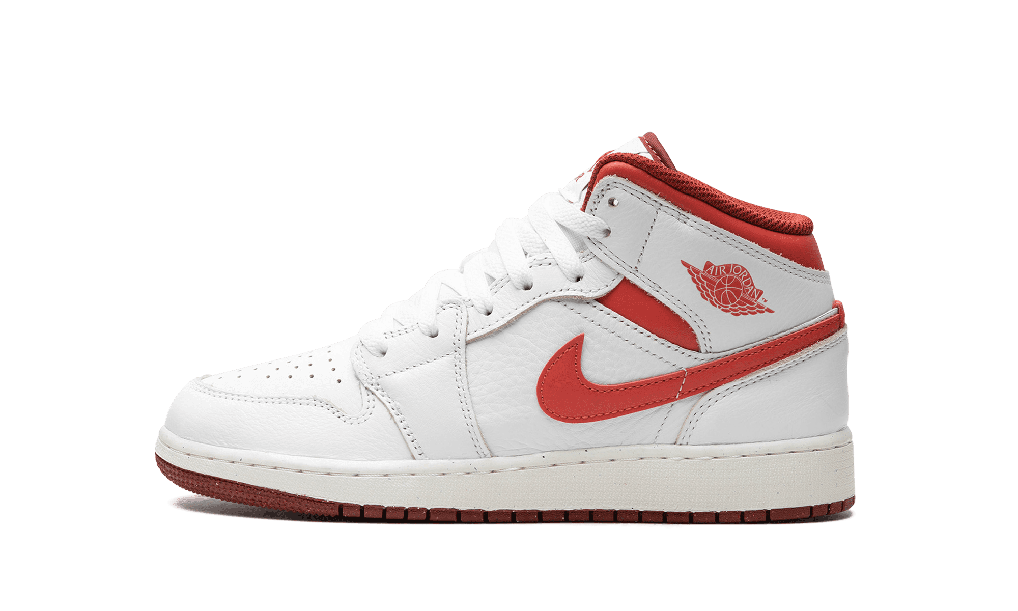 JORDAN GRADE SCHOOL AIR JORDAN 1 MID SE GS "WHITE DUNE RED" FJ3464 160 ...