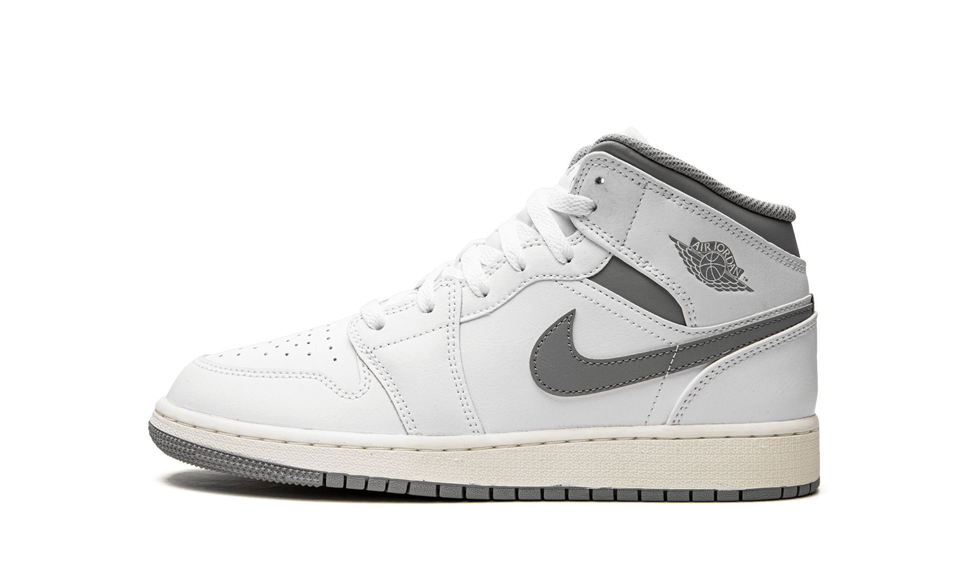 JORDAN GRADE SCHOOL Air Jordan 1 Mid GS "Neutral Grey" 554725 135 from ...
