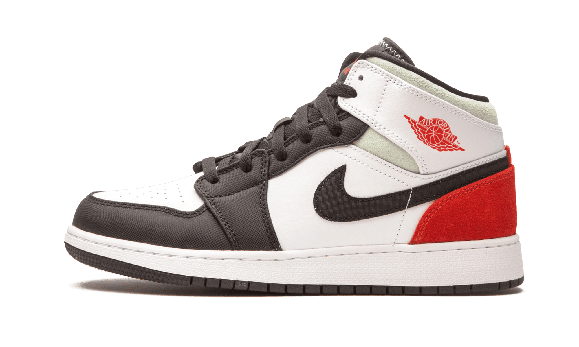 JORDAN GRADE SCHOOL Air Jordan 1 Mid SE GS "Red / Grey / Black Toe ...