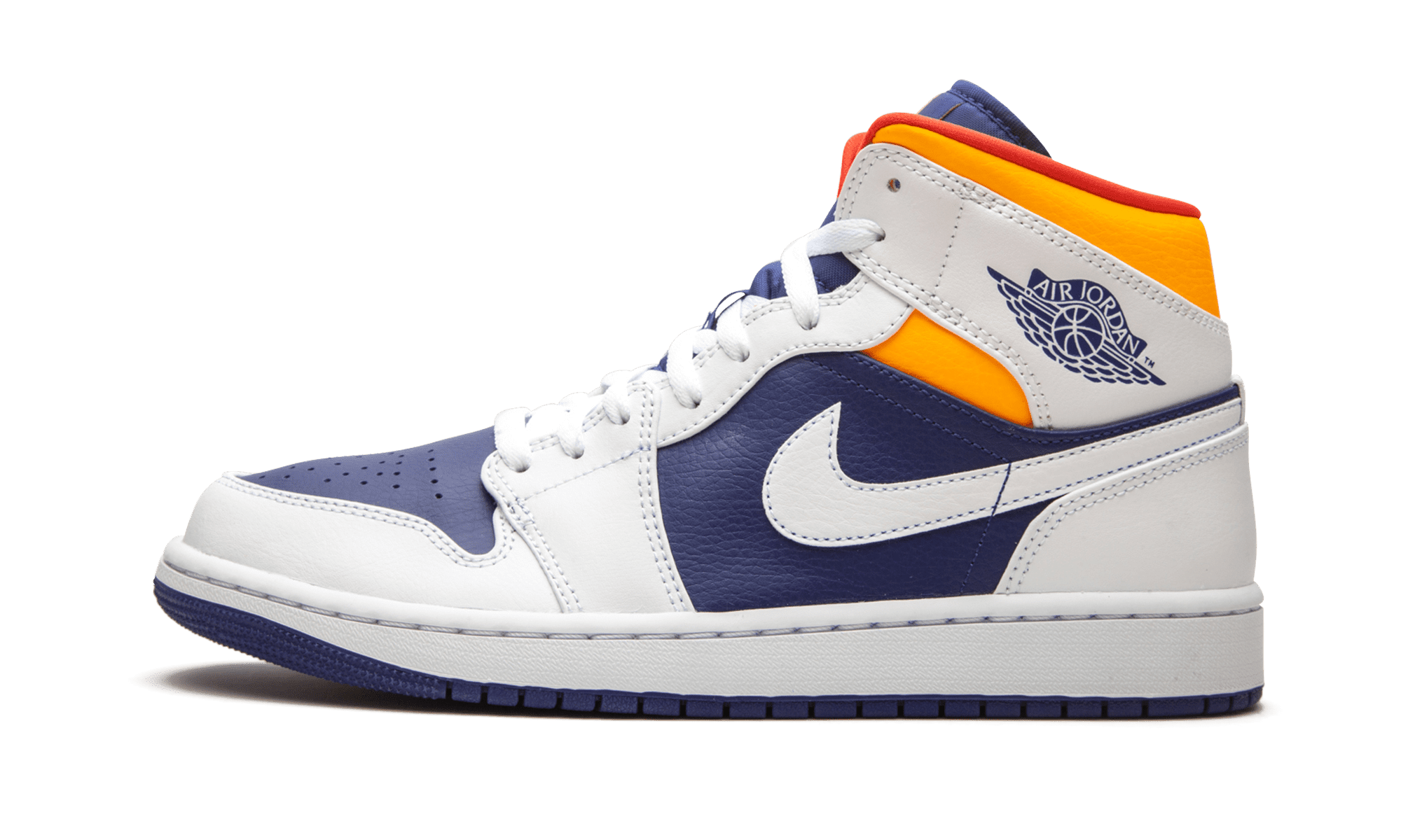 JORDAN MENS Air Jordan 1 Mid "Royal Blue / Laser Orange" 554724 131 ...