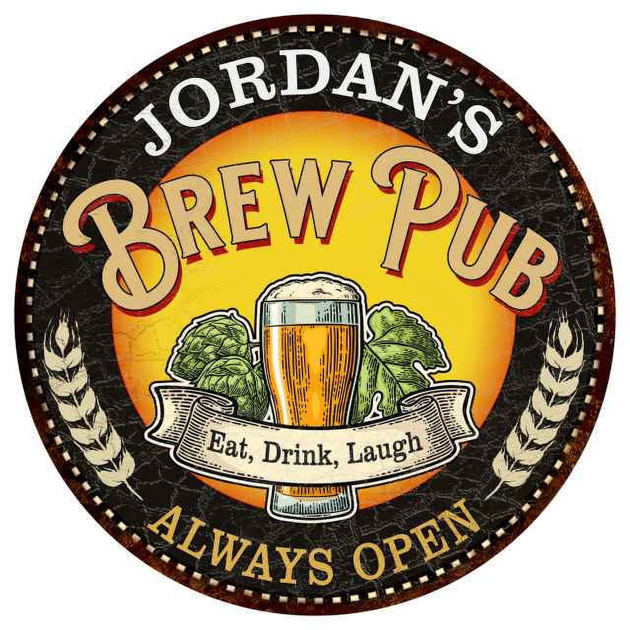JORDAN'S Beer Pub Man Cave Metal Sign Home Decor 14 inch Round ...
