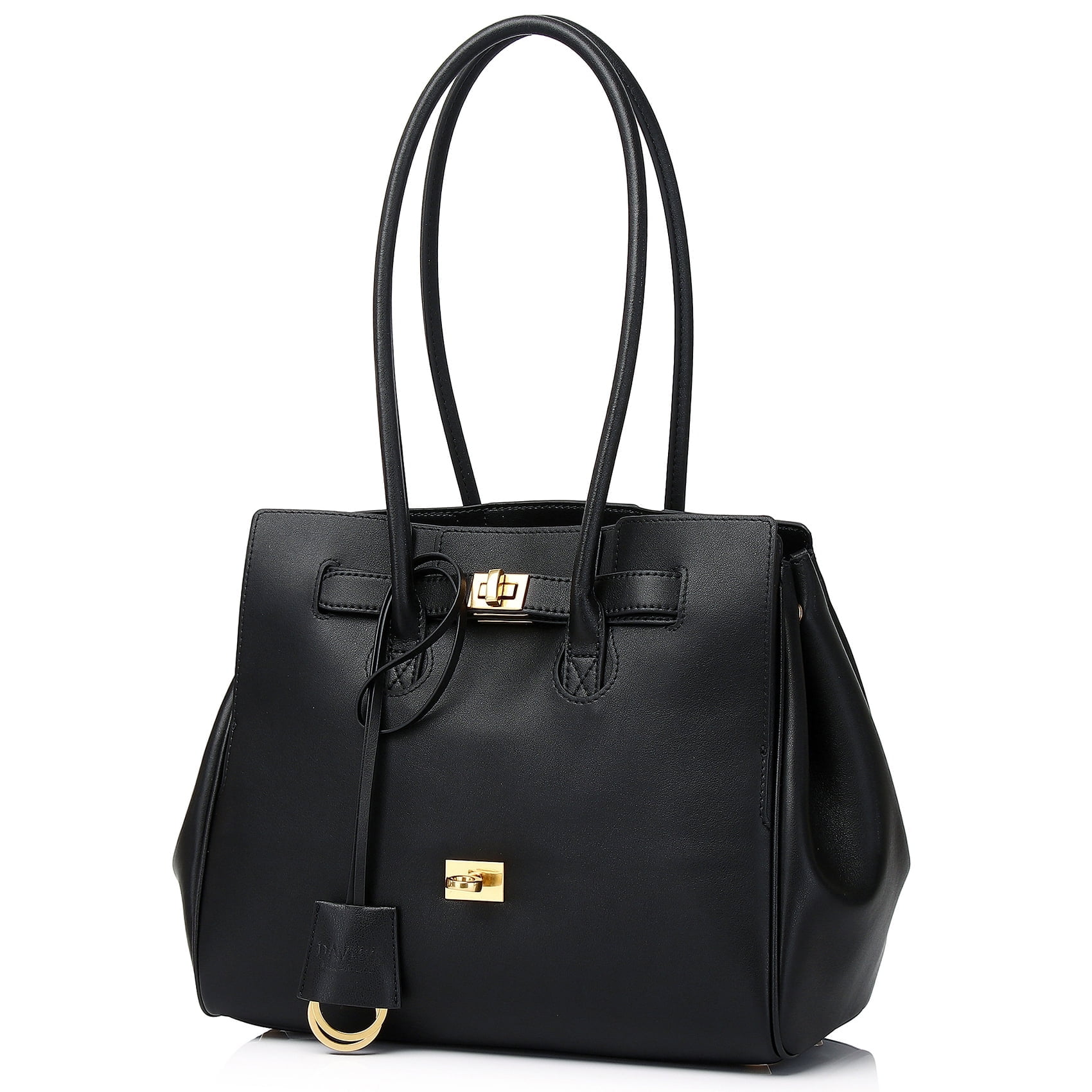 JORDEN KERLAY Black Women’s Purse – Faux Leather Handbag with Hardware ...