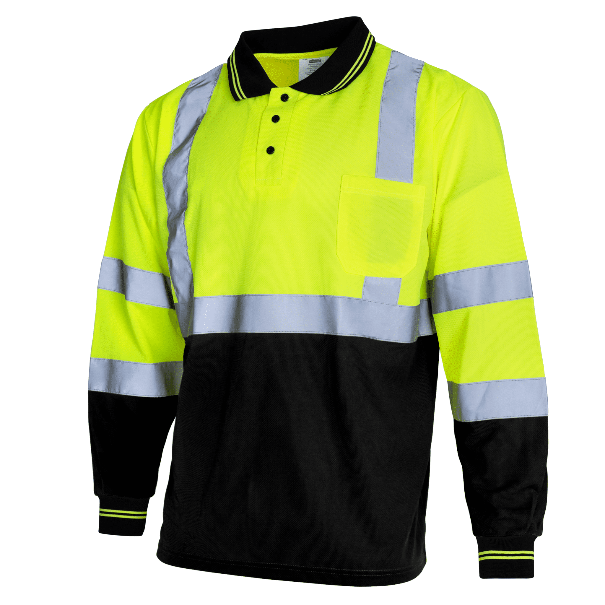 JORESTECH Hi-Vis Long Sleeve Safety Polo Shirt, ANSI Class 3 (Yellow ...