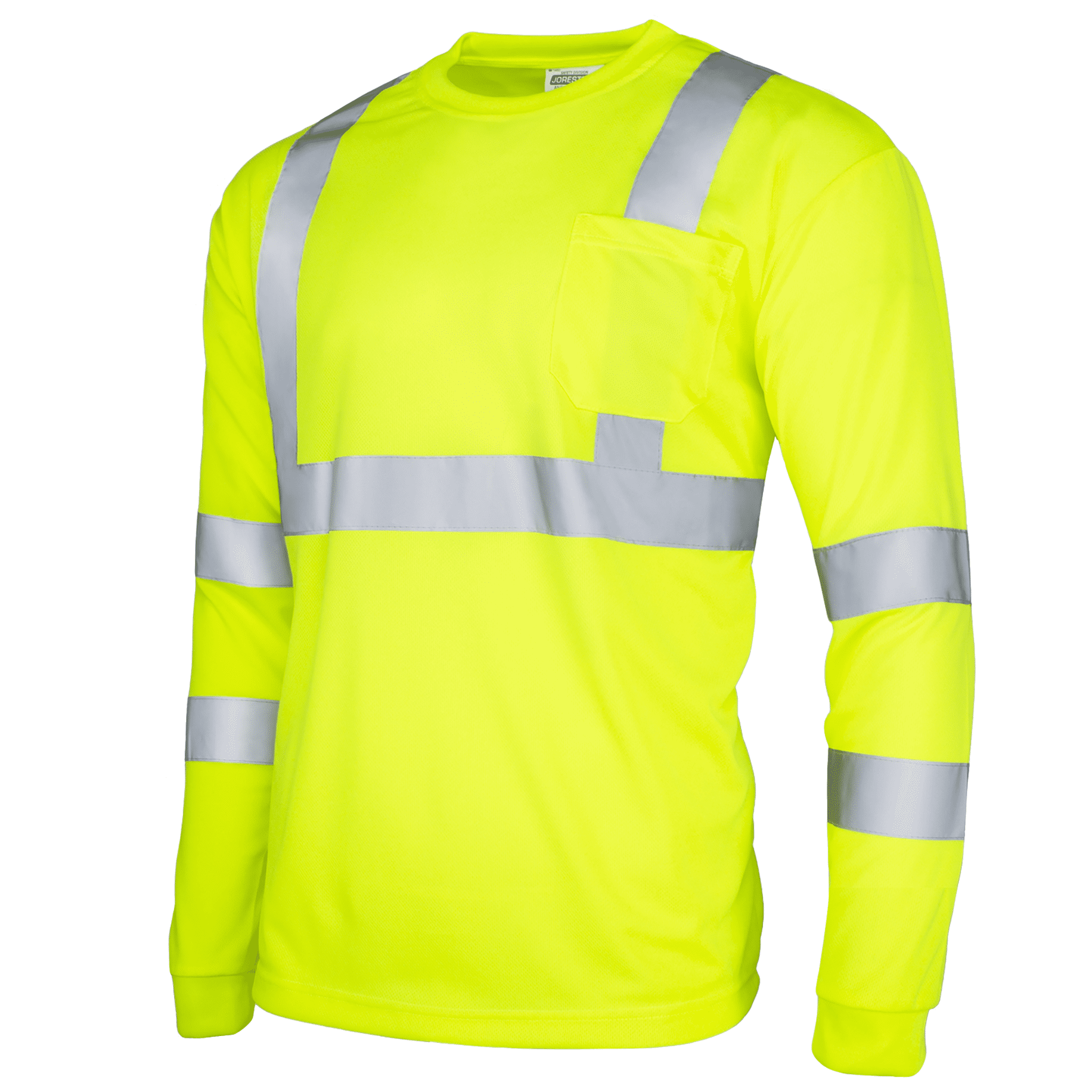 Jorestech Hi-Vis Long-Sleeved Safety Shirt, Reflective, Yellow, ANSI ...