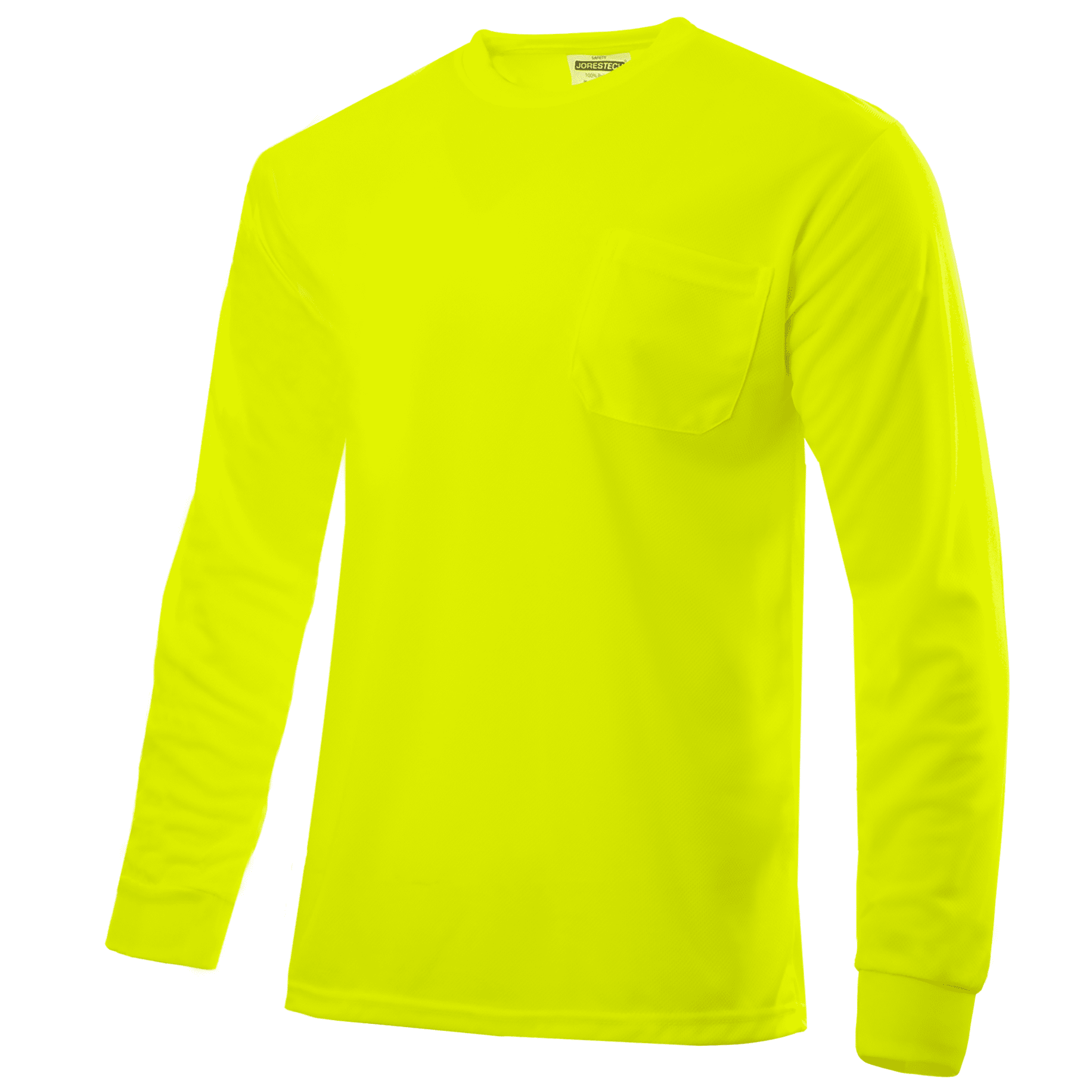 Jorestech Hi-Vis Long-Sleeved Safety Shirt, Sweat-Wicking, Neon Yellow ...