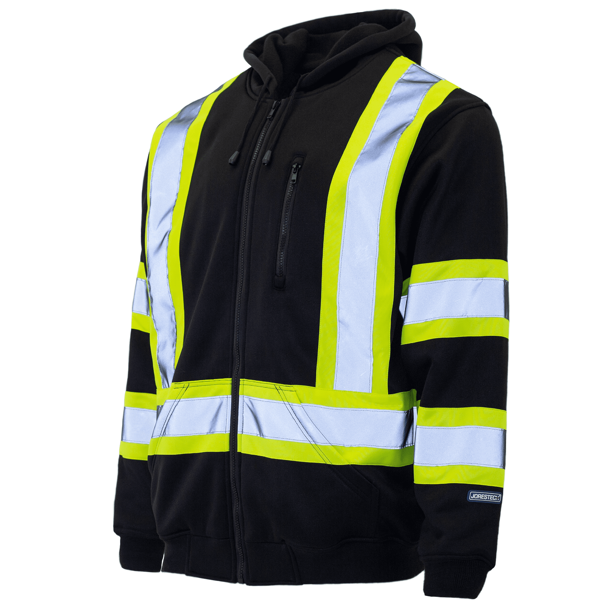 JORESTECH High Visibility Reflective Fleece Hoodie, Full-Zip, Two-Toned ...