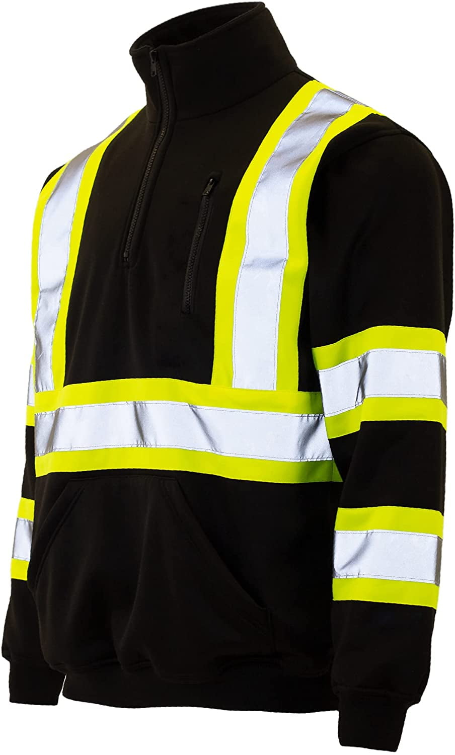 JORESTECH Safety Sweater Reflective High Visibility Black 1/4 Zipper ...