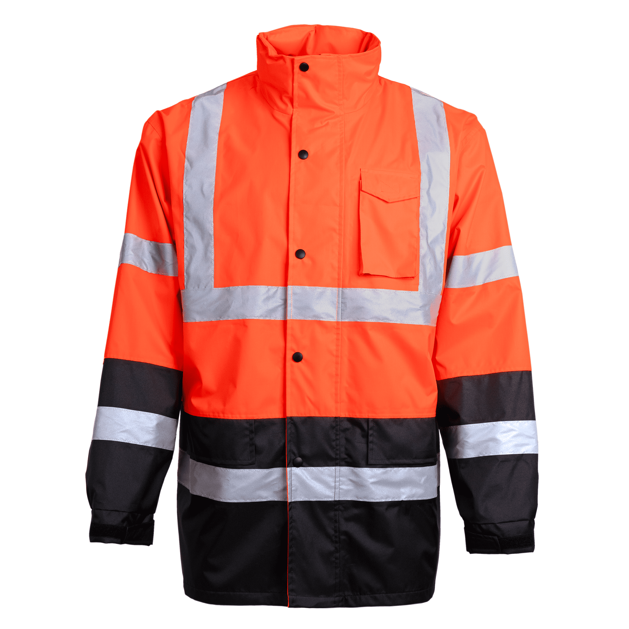 JORESTECH Hi-Vis Safety Rain Jacket, ANSI Class 3 (Orange/Black, 2XL ...