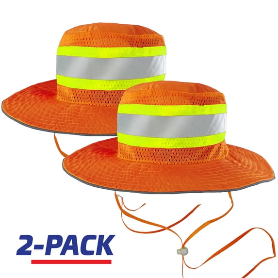 JORESTECH High Visibility Reflective Sun Hat 2-Pack, Wide Brim Boonie ...
