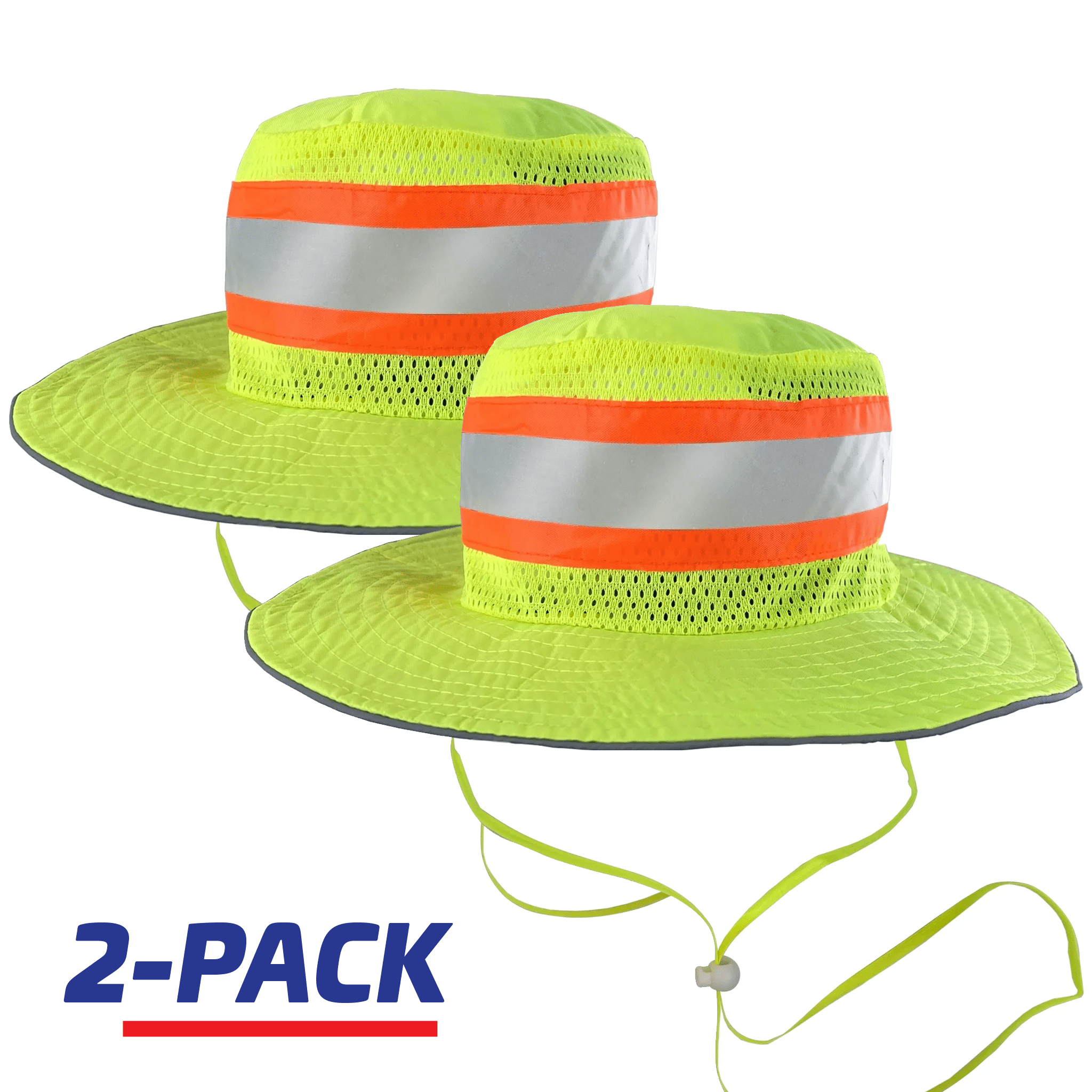 JORESTECH High Visibility Reflective Sun Hat 2-Pack, Wide Brim Boonie ...