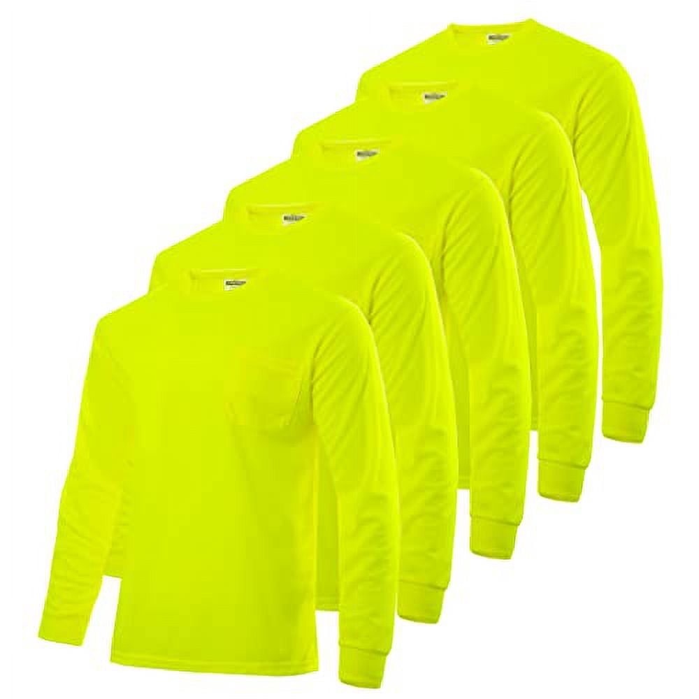 JORESTECH Safety Bright Visibility Long Sleeve Work T Shirt with Chest ...
