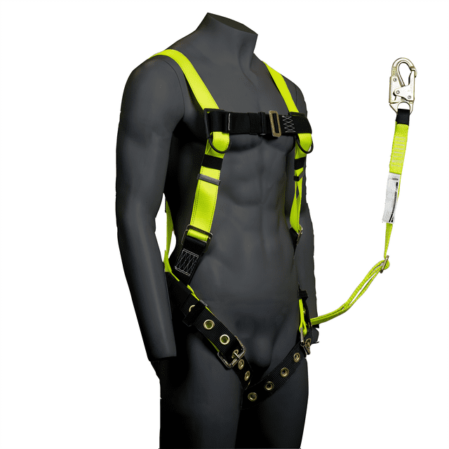 JORESTECH Safety Bundle Full Body Harness with 6-Foot Safety Lanyard ...