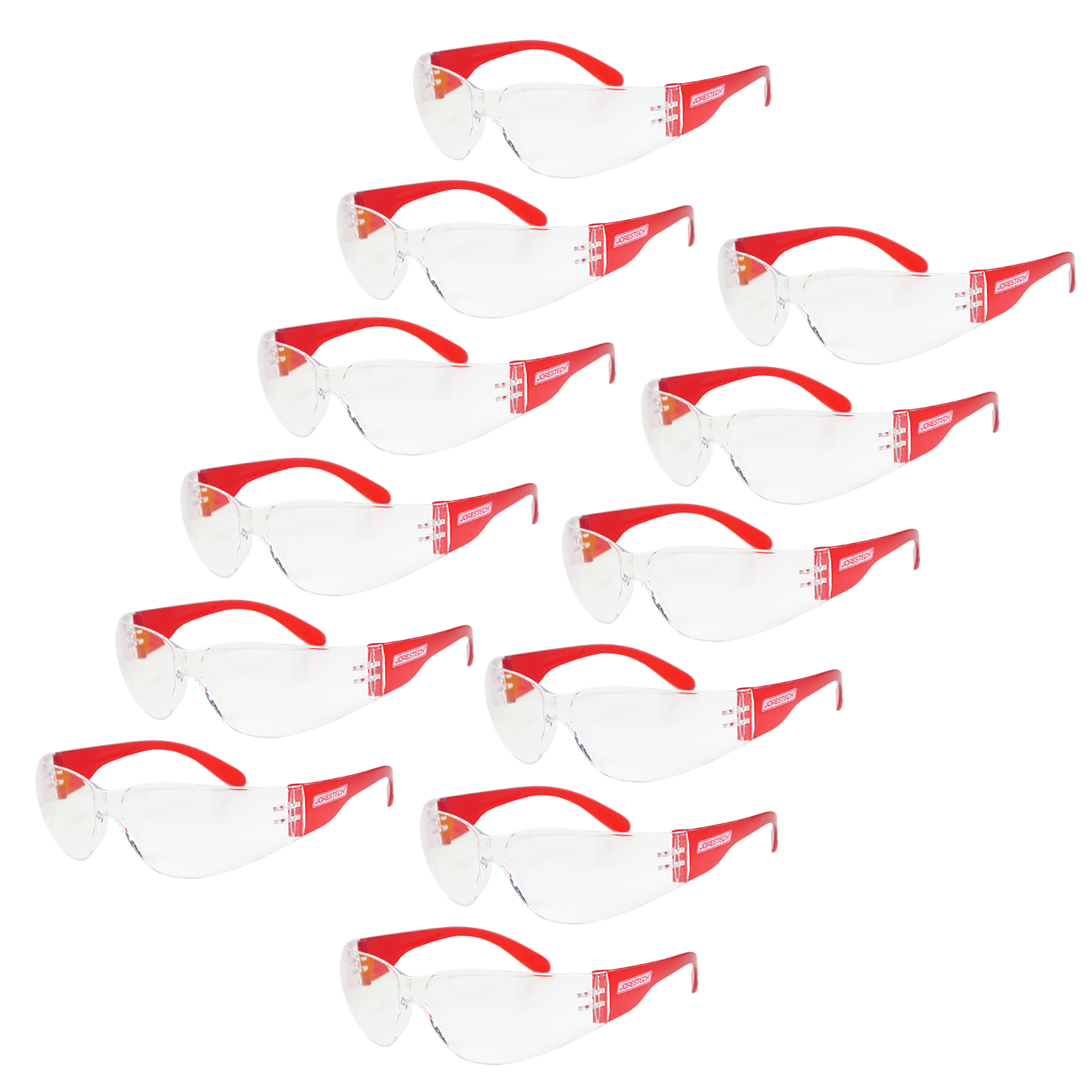 JORESTECH Safety Glasses, LS-260 (Red/Clear, 12 Unit) - Walmart.com