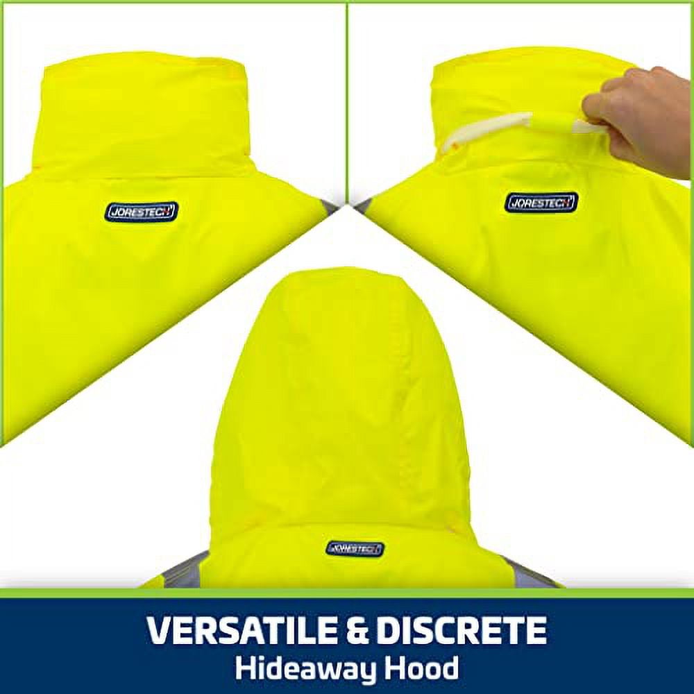 JORESTECH Safety High Visibility Rain Coat Lime/Yellow Class 3 with 2 ...