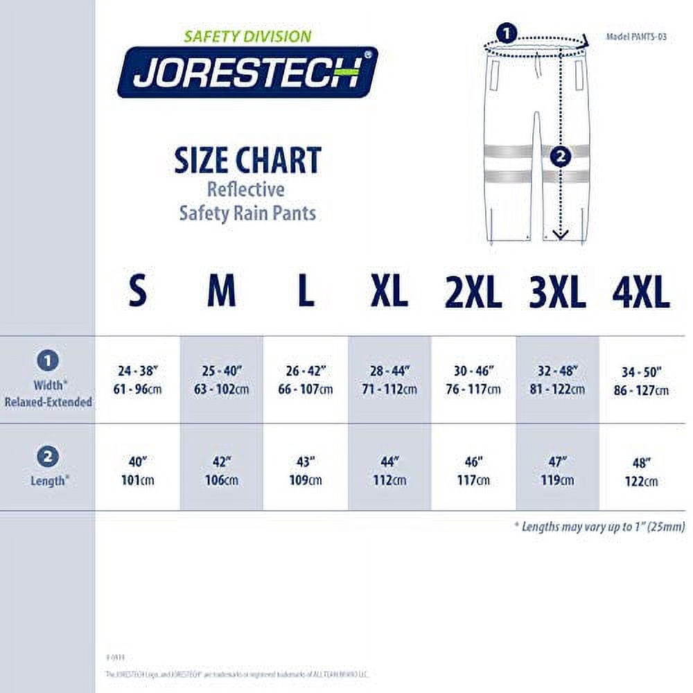 JORESTECH Safety Rain Pants Reflective High Visibility Yellow/Lime ANSI ...