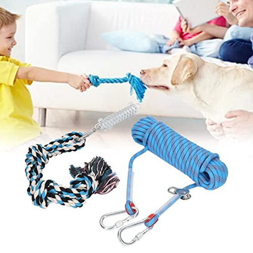 JOROBURO 49.2ft Spring Pole Dog Rope Toy, Interactive Safe Muscle ...