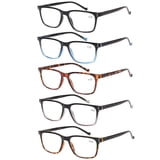 JOSCHOO 5 Pack Reading Glasses for Men, Lightweight Rectangular Frame ...
