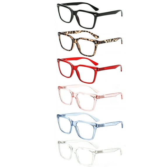 JOSCHOO 6 Pack Reading Glasses for Women Blue Light Blocking Spring ...
