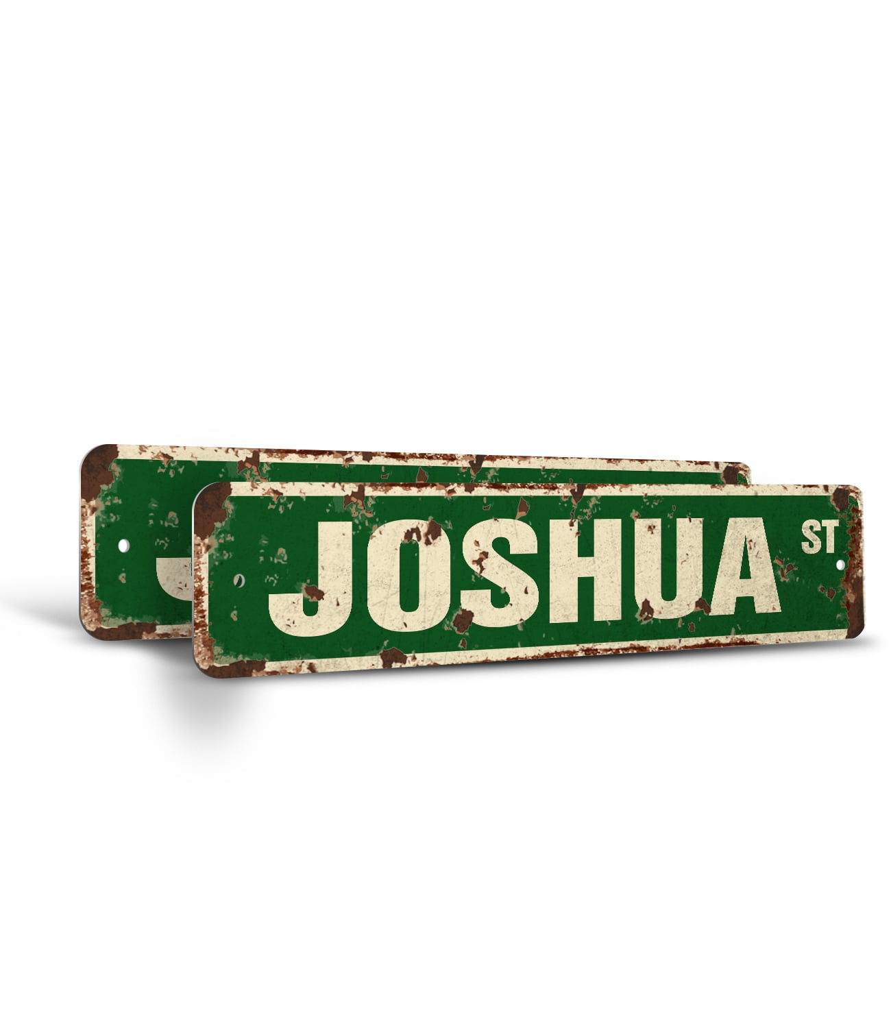 JOSHUA Vintage Style Rustic Street Sign – (2 Pack) Childrens Name Room ...