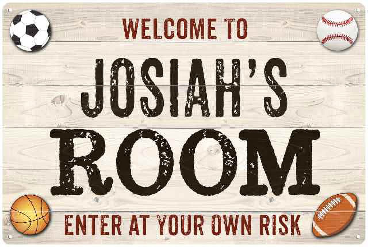 JOSIAH'S Room Kids Bedroom Sign Boy's Gift 8x12 Metal 108120090127 ...