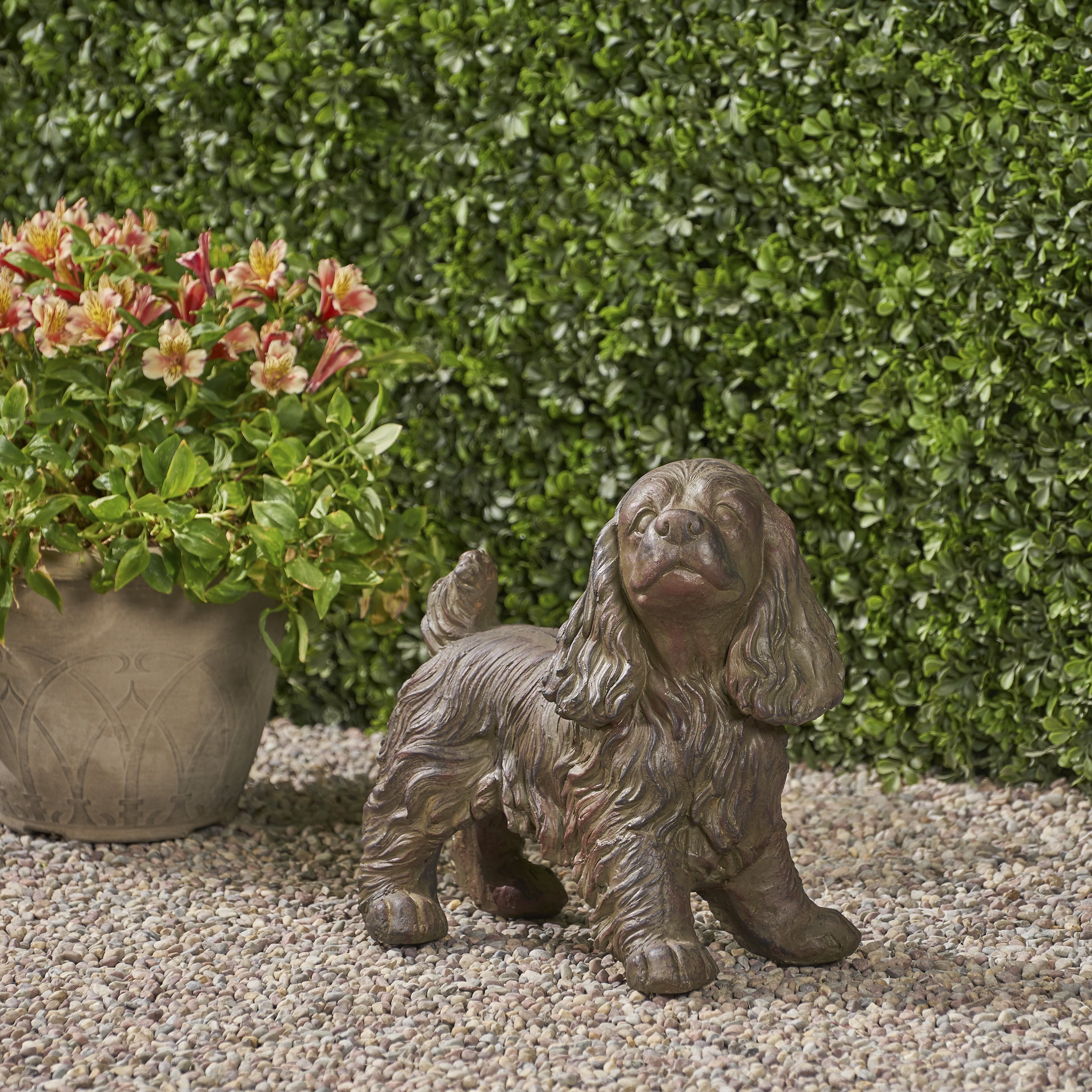 JOSIE DOG CAST SONE GARDEN STATUE, Outdoor Cocker Spaniel Dog Garden ...