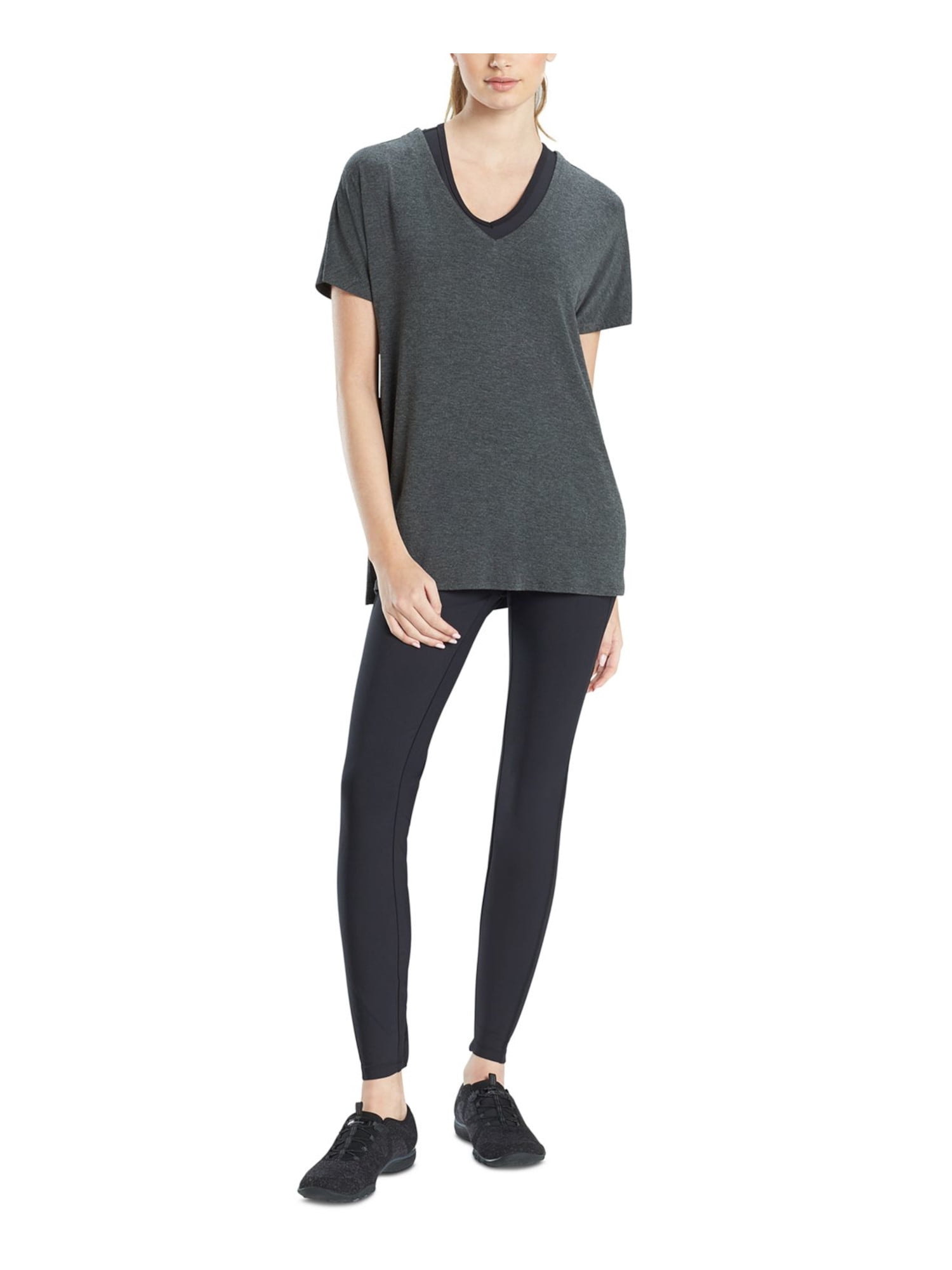 JOSIE Womens Gray Stretch Heather Top M - Walmart.com