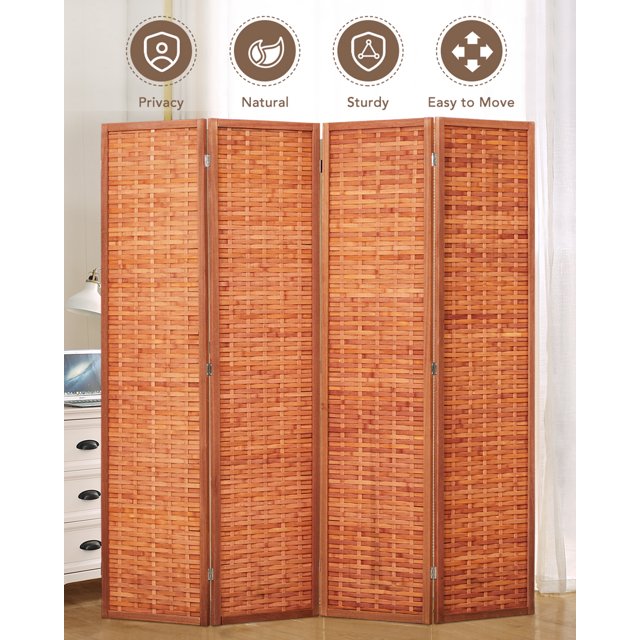 JOSTYLE 4-Panel Divider, 6ft Tall Extra Wide, Indoor Privacy Screen ...
